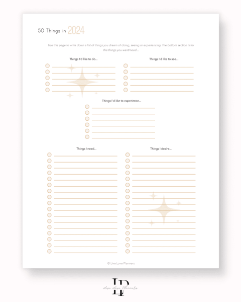 FREE 2024 Vision Planner - Live Love Planners